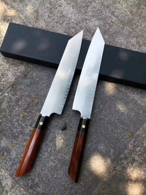 Premium Custom Chef Knife Damascus Kitchen Knife with Blackwood Handle